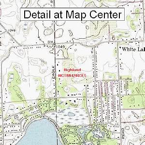 Amazon.com : USGS Topographic Quadrangle Map - Highland, Michigan ...