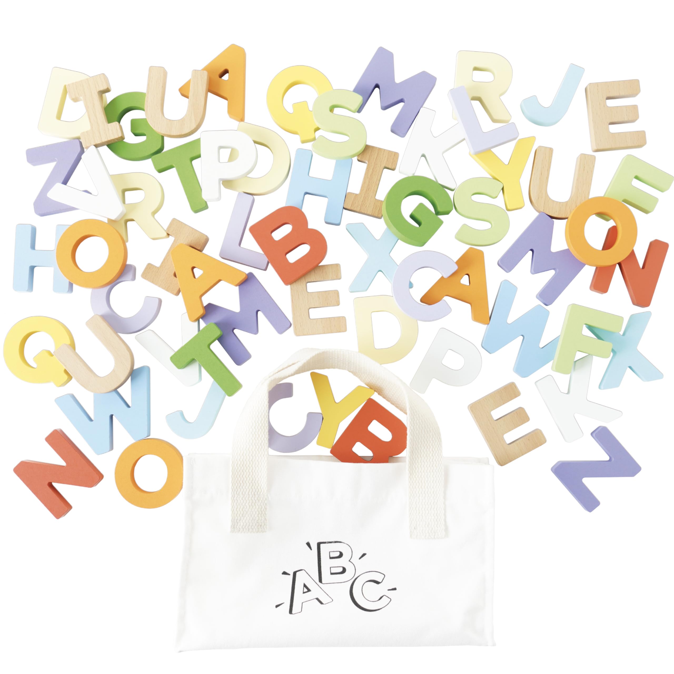 Amazon.com: Le Toy Van - Wooden Letters in a Bag Toy, Plastic Free ...