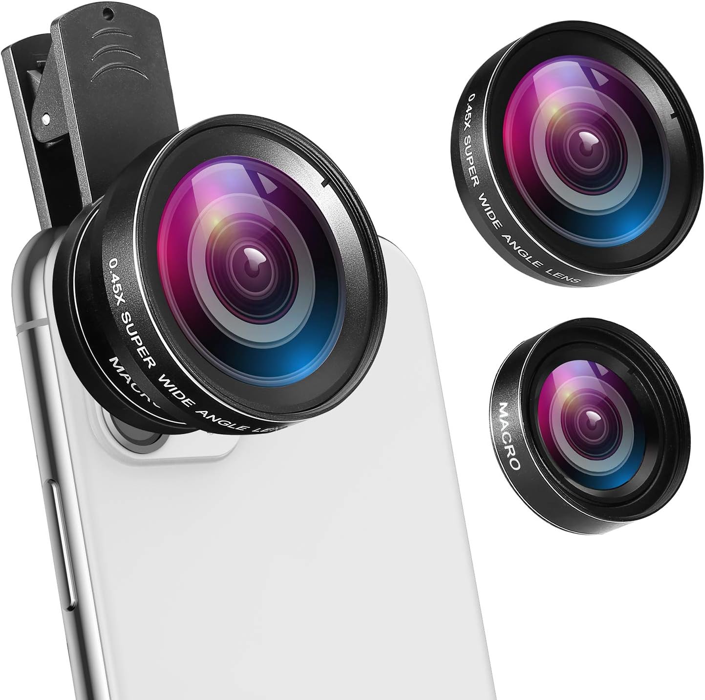 Amazon.com: Mcoplus Cell Phone Camera Lens 2 in 1 Clip-on Lens Kit 37mm ...