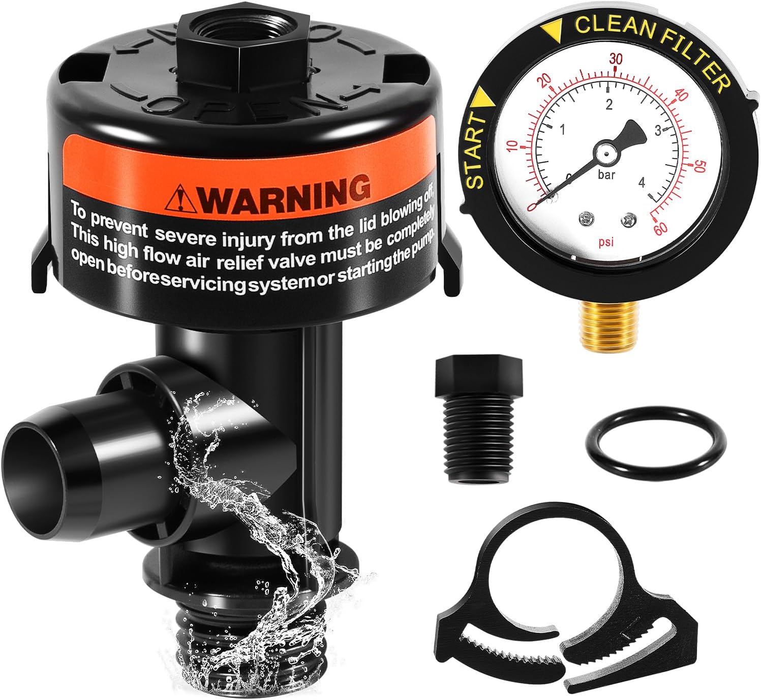 Amazon.com: sixcow 98209800 High Flow Manual Air Relief Valve w ...