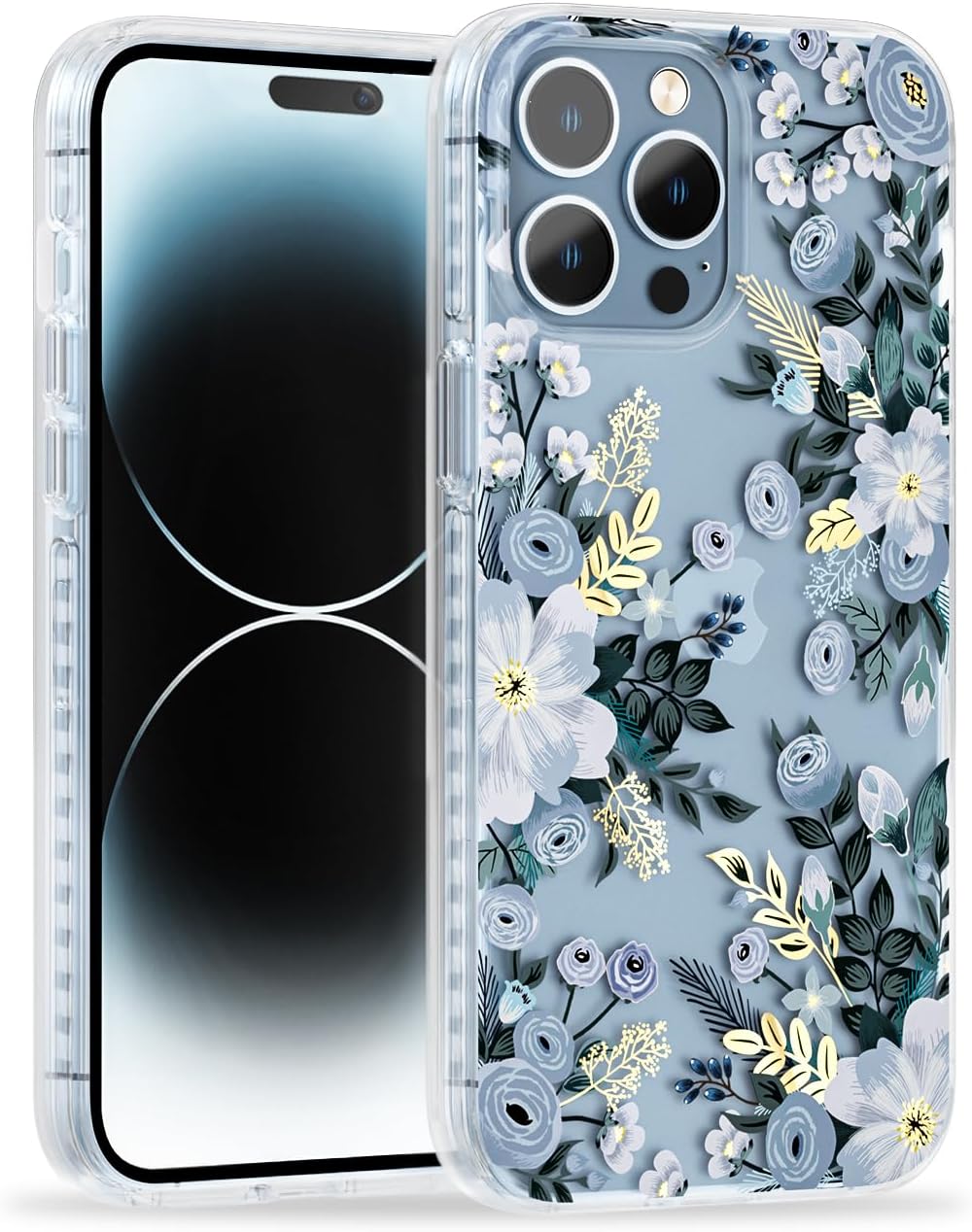 Amazon.com: SCORPIFY for iPhone 15 Pro Case with Blue Nemophila Floral ...