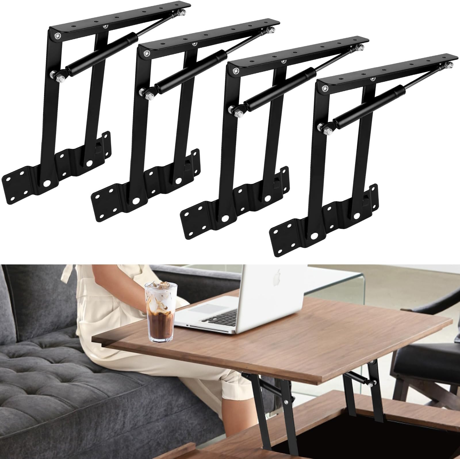 Sauton 1pair Folding Lift up Top Table Mechanism Hardware Fitting Hinge ...