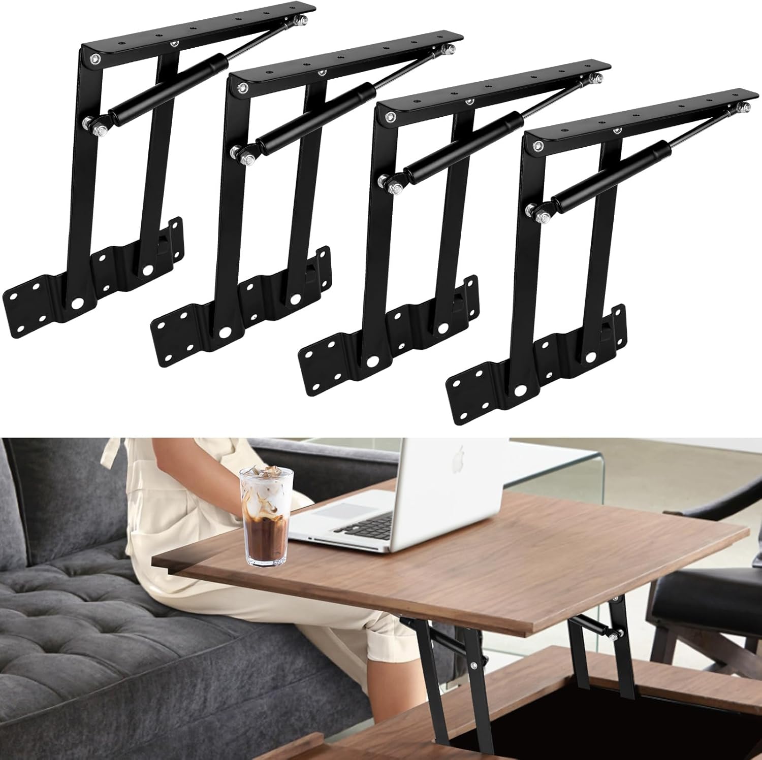 Oungy 4 PCS Folding Lift up Top Coffee Table Lifting Frame Desk ...