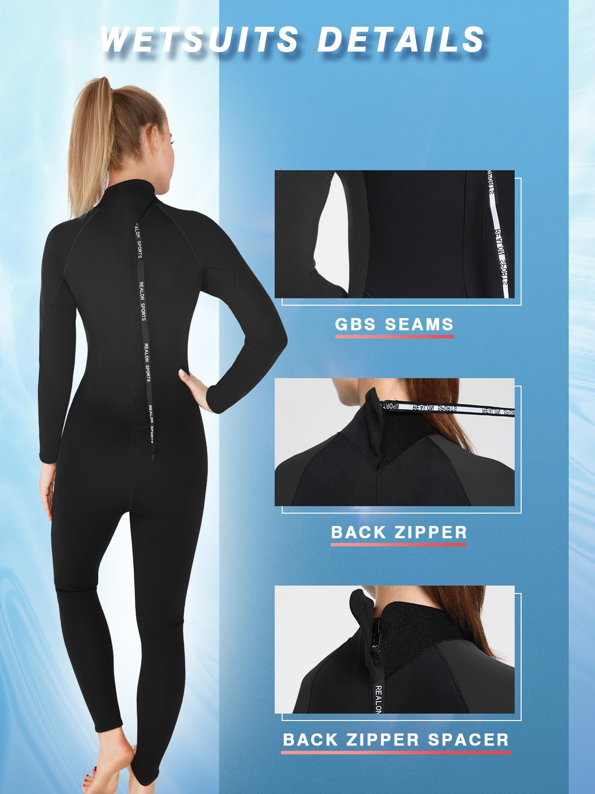 Snapklik.com : Mens Womens Wetsuit 5/4mm Neoprene Scuba Diving Long ...
