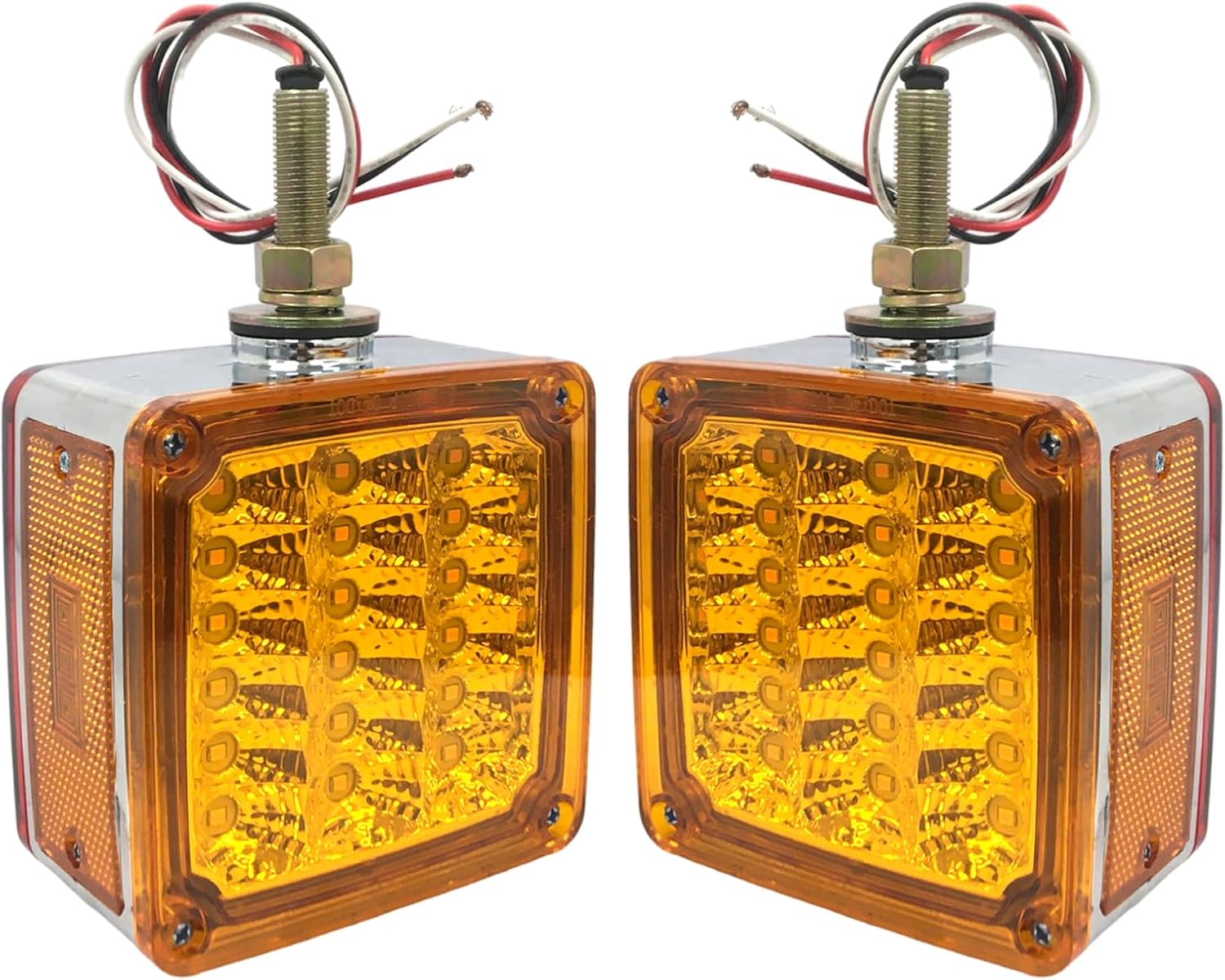 Amazon.com: NIUPARTS 4x4 Dual Face Red/Amber 39 Diodes LED Pedestal ...