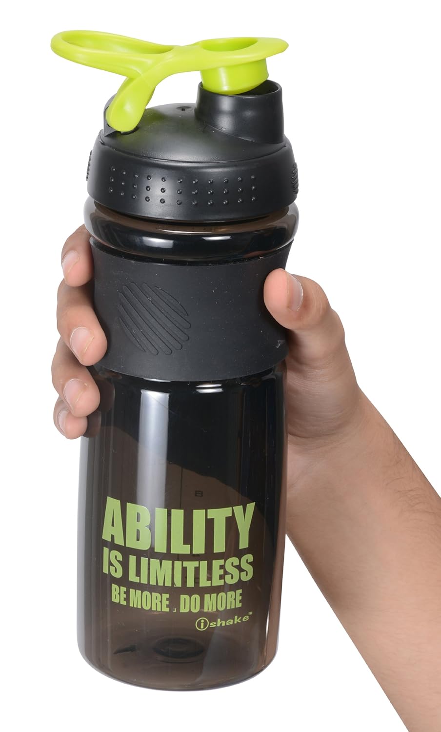 Buy Ishake Kool Sprint Shaker Bottle, 700ml (Black Body, Green Lid ...