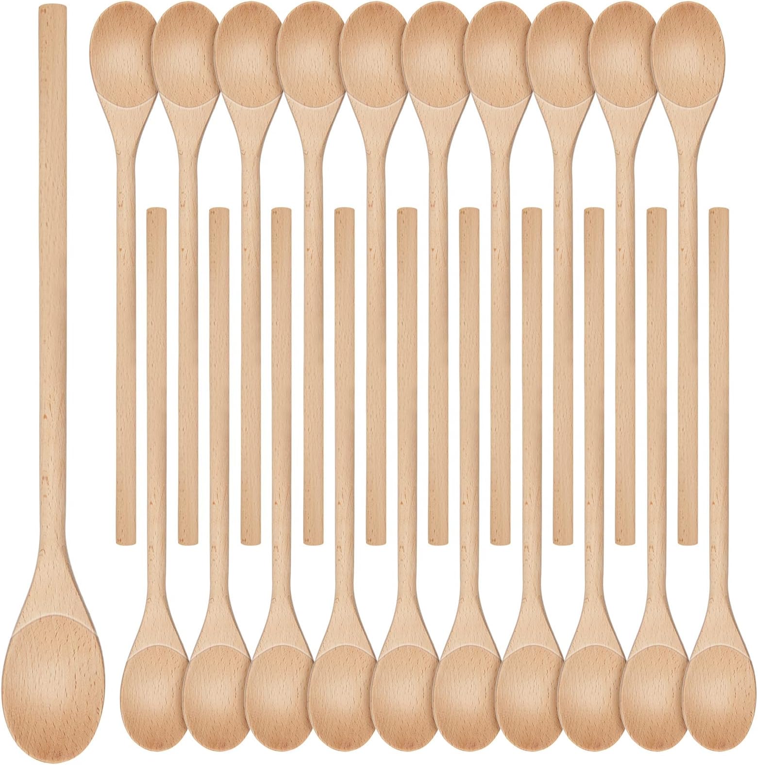 Amazon.com: 40 Pieces 12 Inch Wooden Kitchen Spoons Long Handle Wooden ...