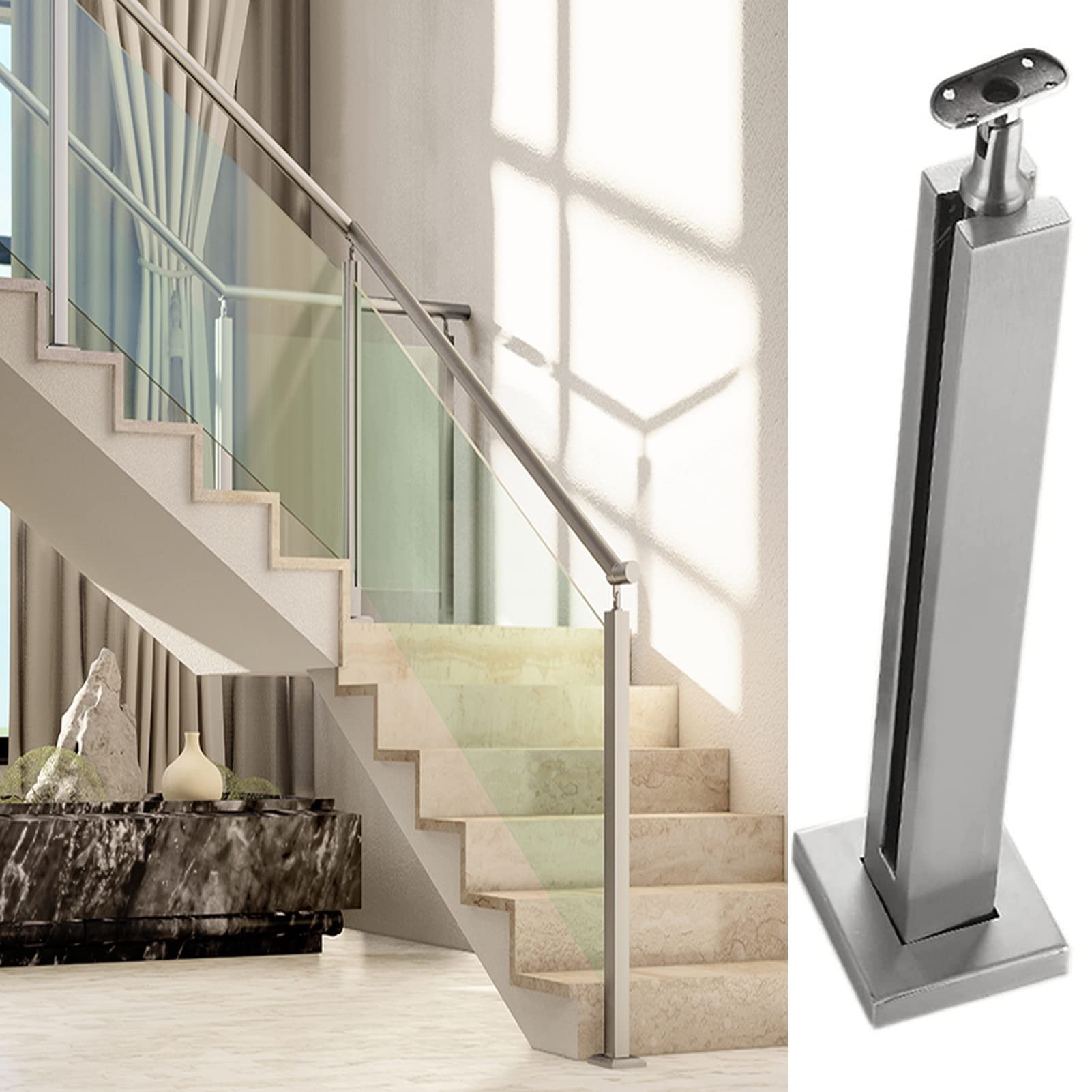 Railing Post In Concrete Hand Rail For Outdoor & Indoor Steps