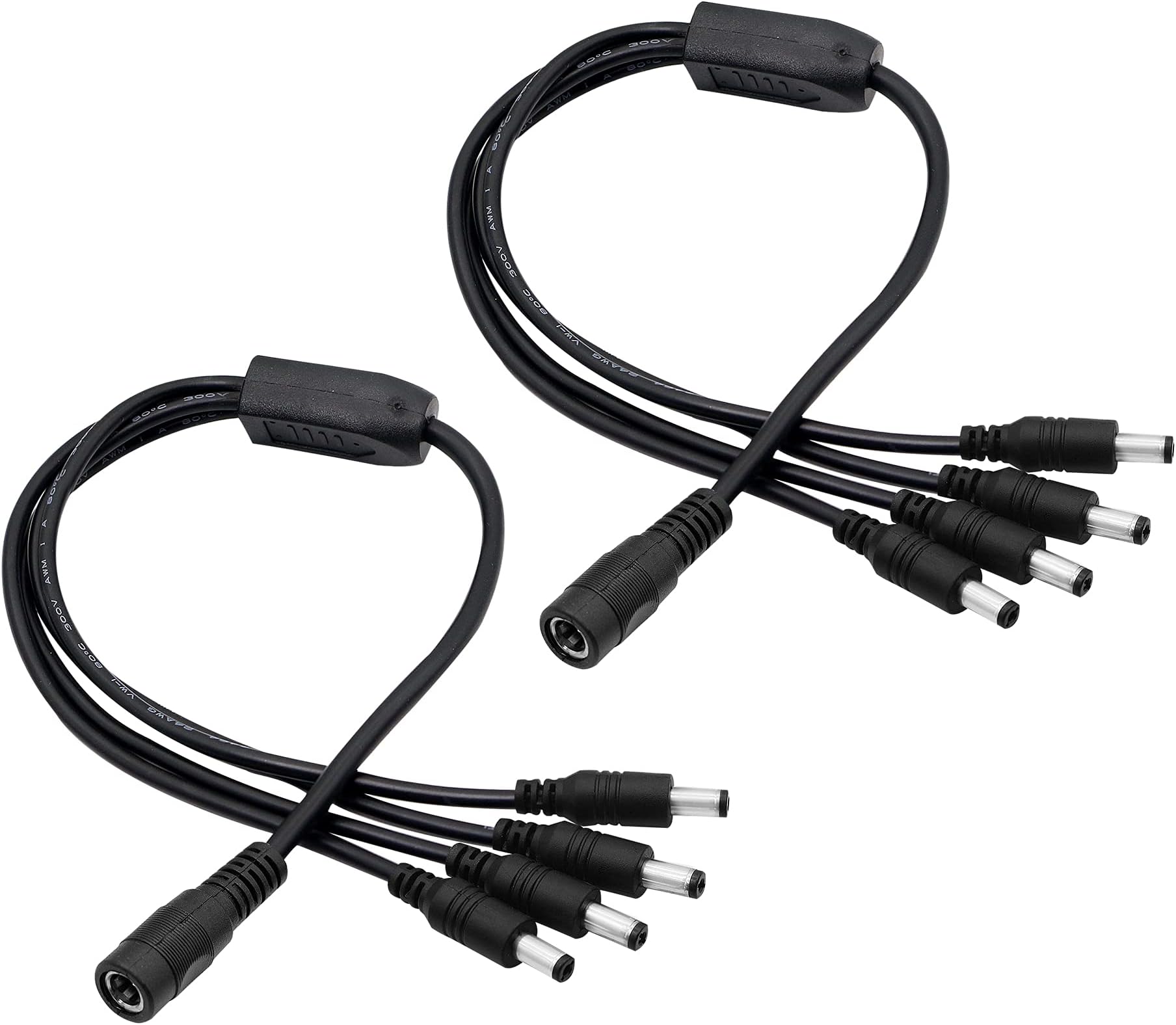 Amazon.com : Security-01 2Pack 1 to 4 Way DC Power Splitter Cable, Plug ...
