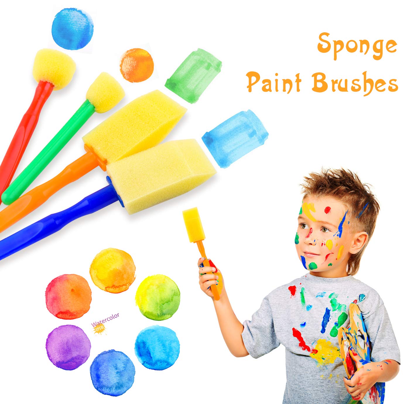 BTNOW Colorful Artist Paint Brush Set 30 Pieces Kids Children Paint ...