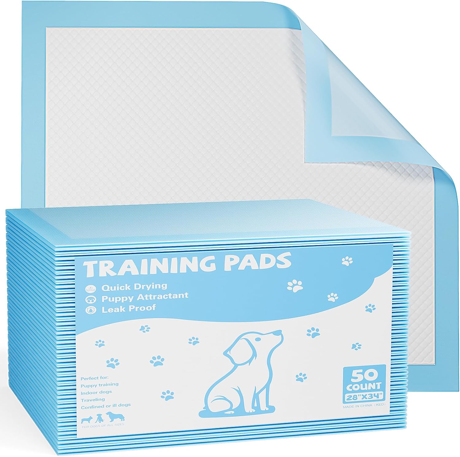 Amazon.com: Sweetcrispy Puppy Pads Dogs Training Pads, XL 28"x34" - [50 ...