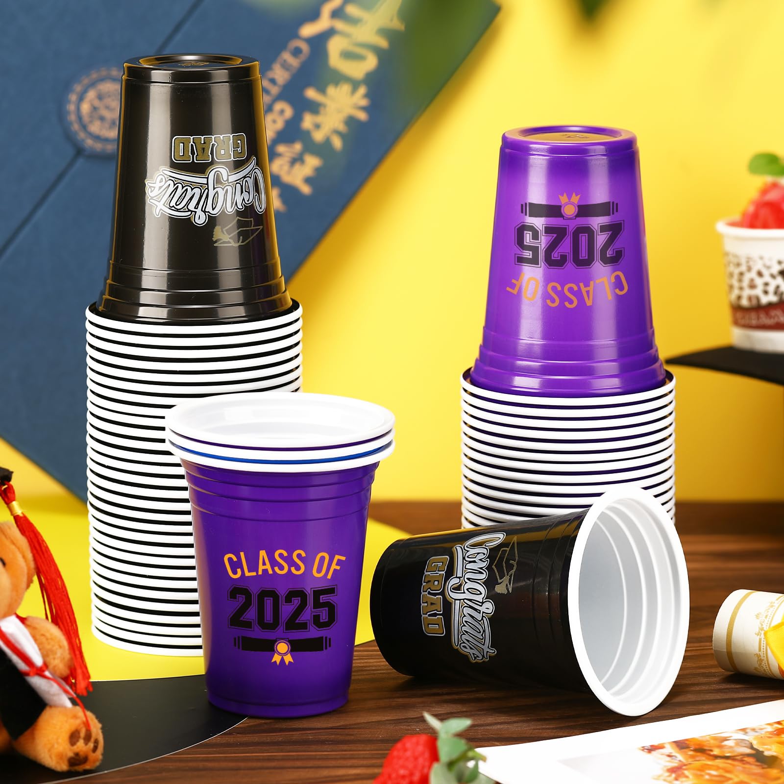 Snapklik.com : Sliner 60 Pieces Plastic Graduation Cups, 12oz ...