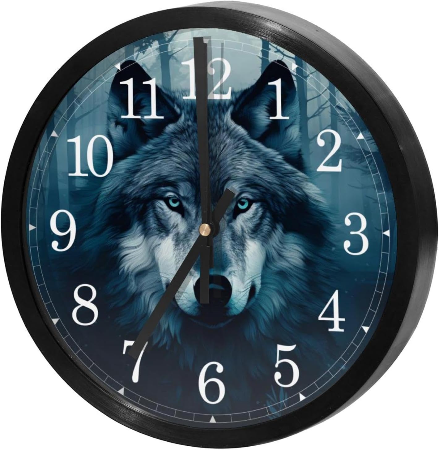 Amazon.com: Generic 9.8 in Vintage Plastic Wall Clock-Wolf Print ...