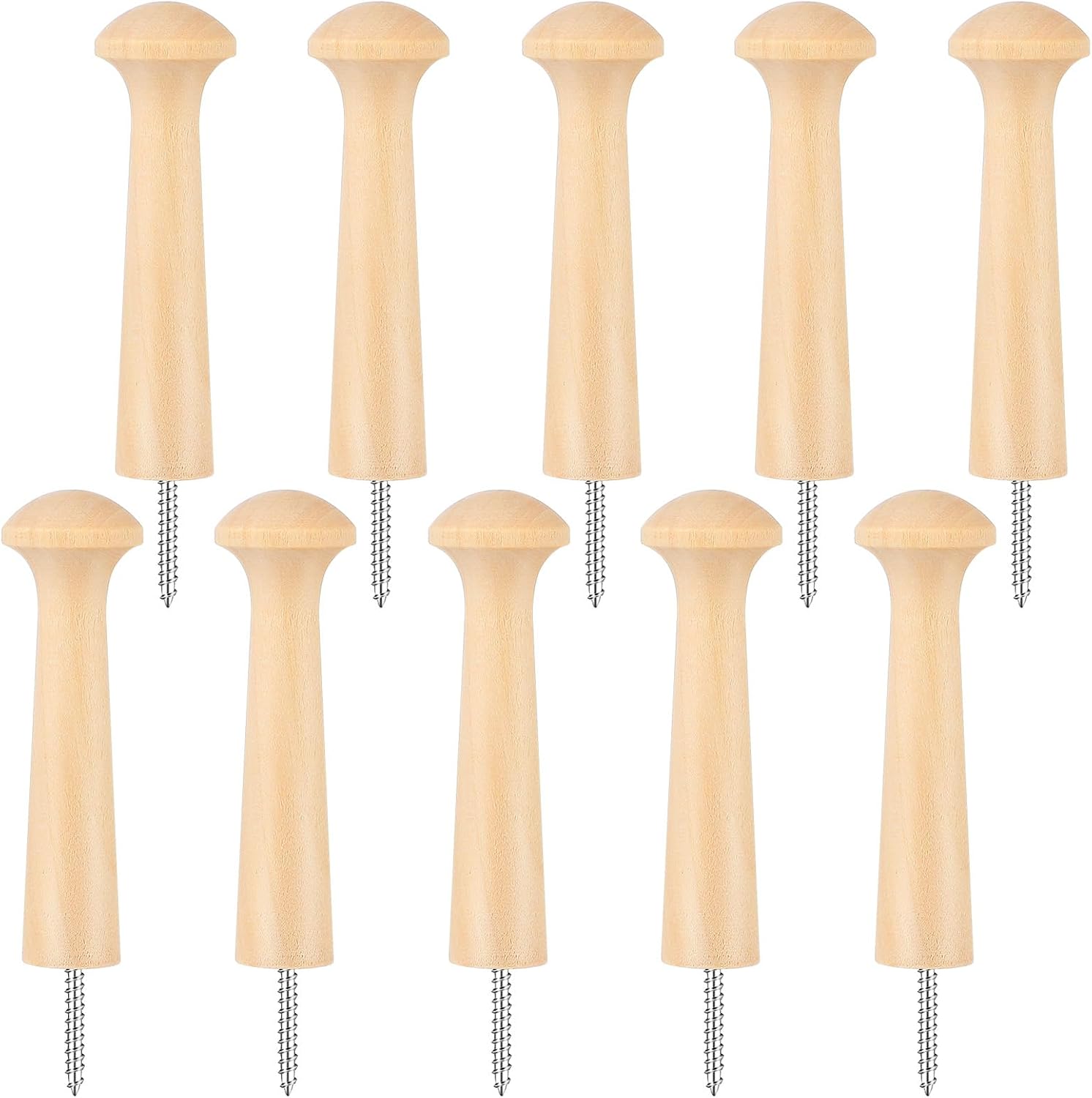 Amazon.com: 10 Pcs Wooden Shaker Peg Screw-On Solid Wood Hook 3.8 Inch ...