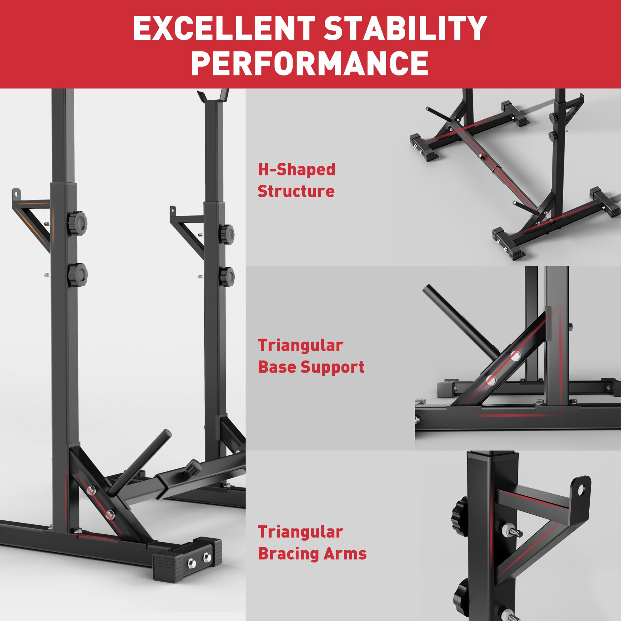 Snapklik.com : Bench Press Rack Adjustable Squat Rack Power Rack For ...