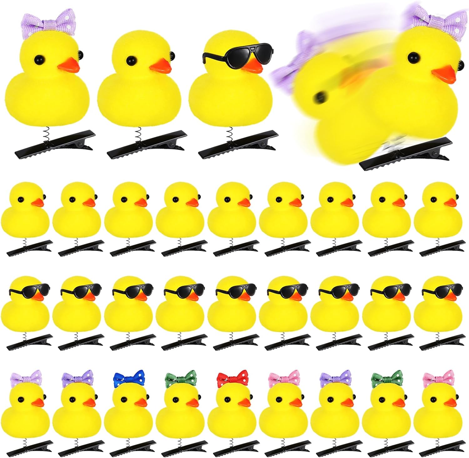 Amazon.com : Luinabio 30 Pcs Duck Hair Clips Yellow Duck Clips Animal ...