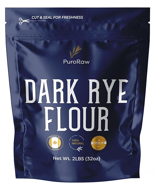 Amazon.com : PuroRaw Dark Rye Flour, 2lbs, Dark Rye Flour for Bread ...