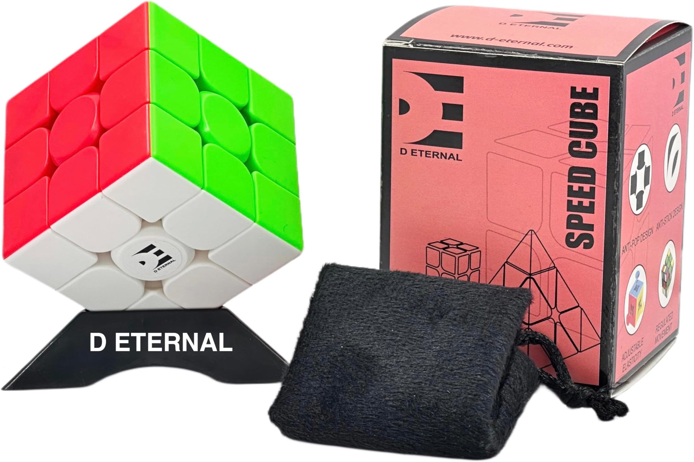 D ETERNAL 3x3 Stickerless Speedcube for Kids & Adults | Beginner Set ...