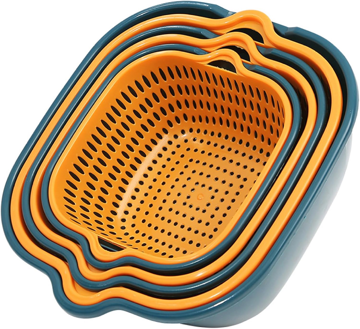 Amazon.com: 6Pack Vegetable Washing Baskets, 2-in-1 Drain Colander Bowl ...