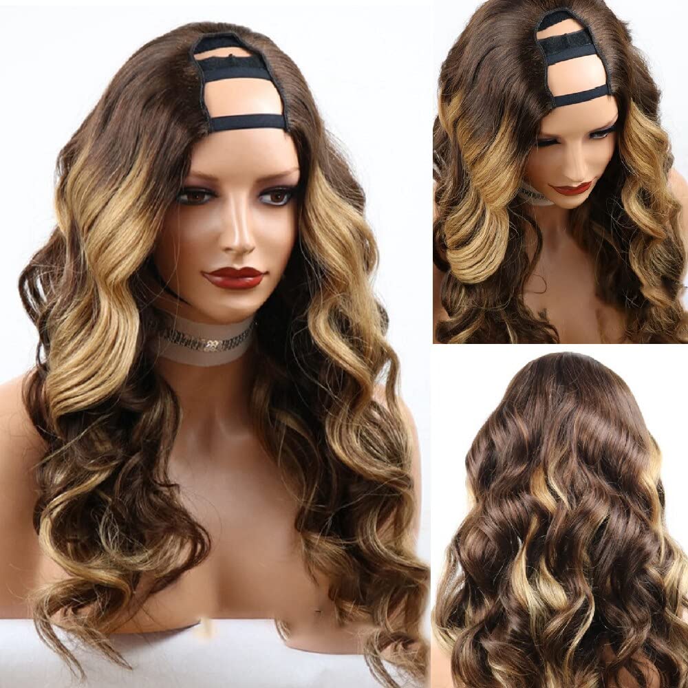 Amazon.com : 4/27# Colored Highlight U Part Wigs Body Wave Brazilian ...