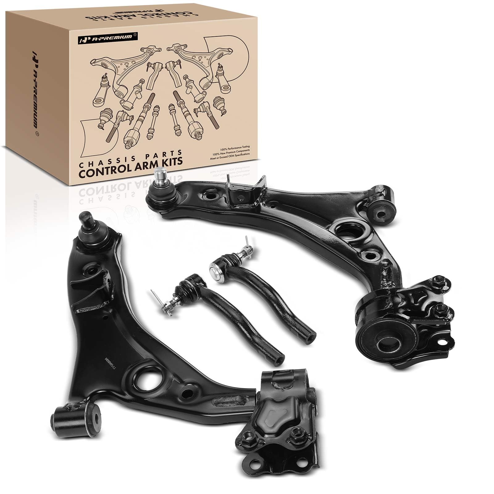 A-Premium Set of 4, Front Lower Control Arm, Outer Tie Rod End ...