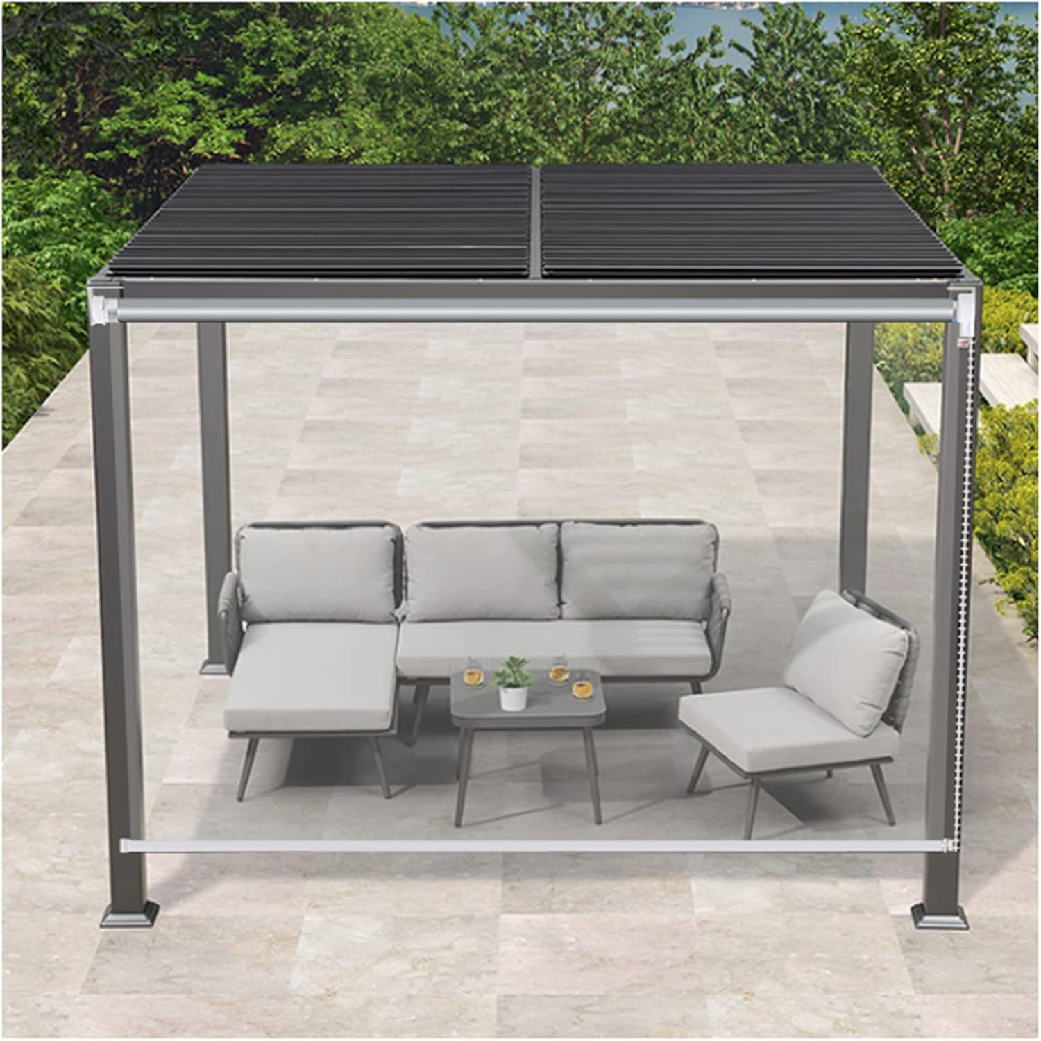 Amazon.com: SHUGUANGGUDE Clear Waterproof Roll Up Blinds,Outdoor Clear ...