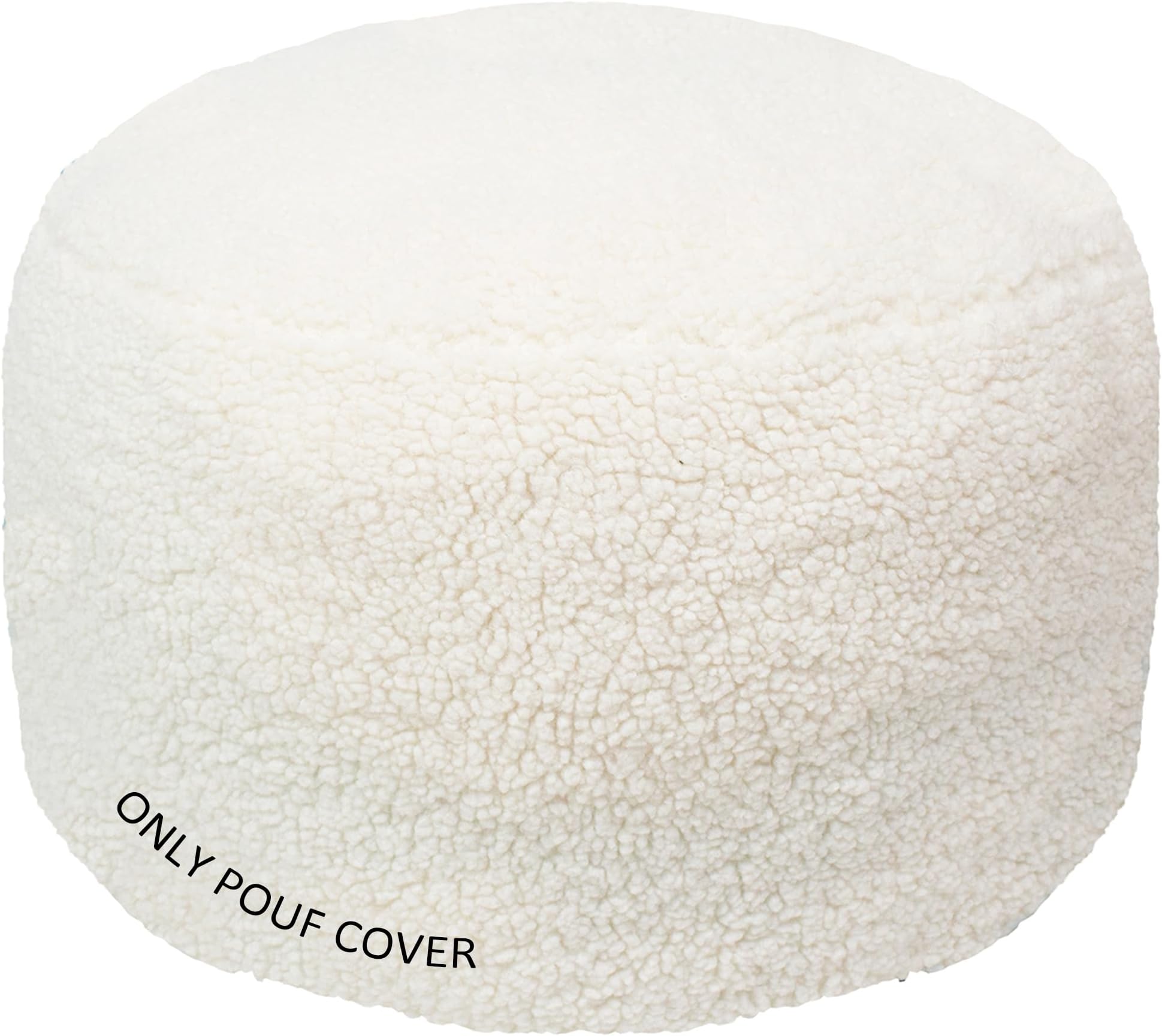Amazon.com: HOMBYS Unstuffed Ottoman Pouf Cover,Round Faux Fur Foot ...