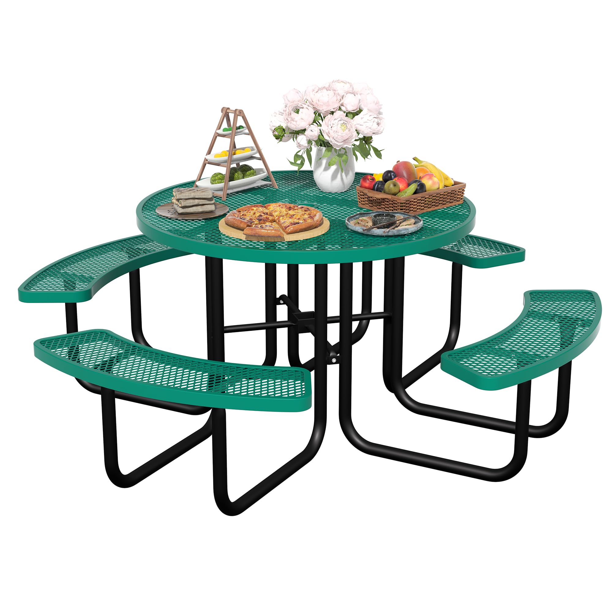 Amazon.com: Sunnibety 8-Person Picnic Tables for Outdoors, Industrial ...