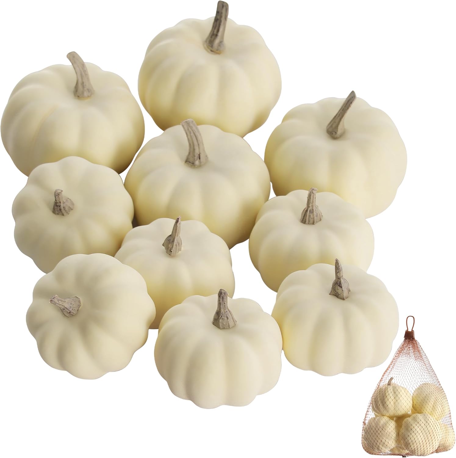 Amazon.com: Artgar Pumpkin Decor - White Pumpkin - 10PCS Mini Pumpkin ...
