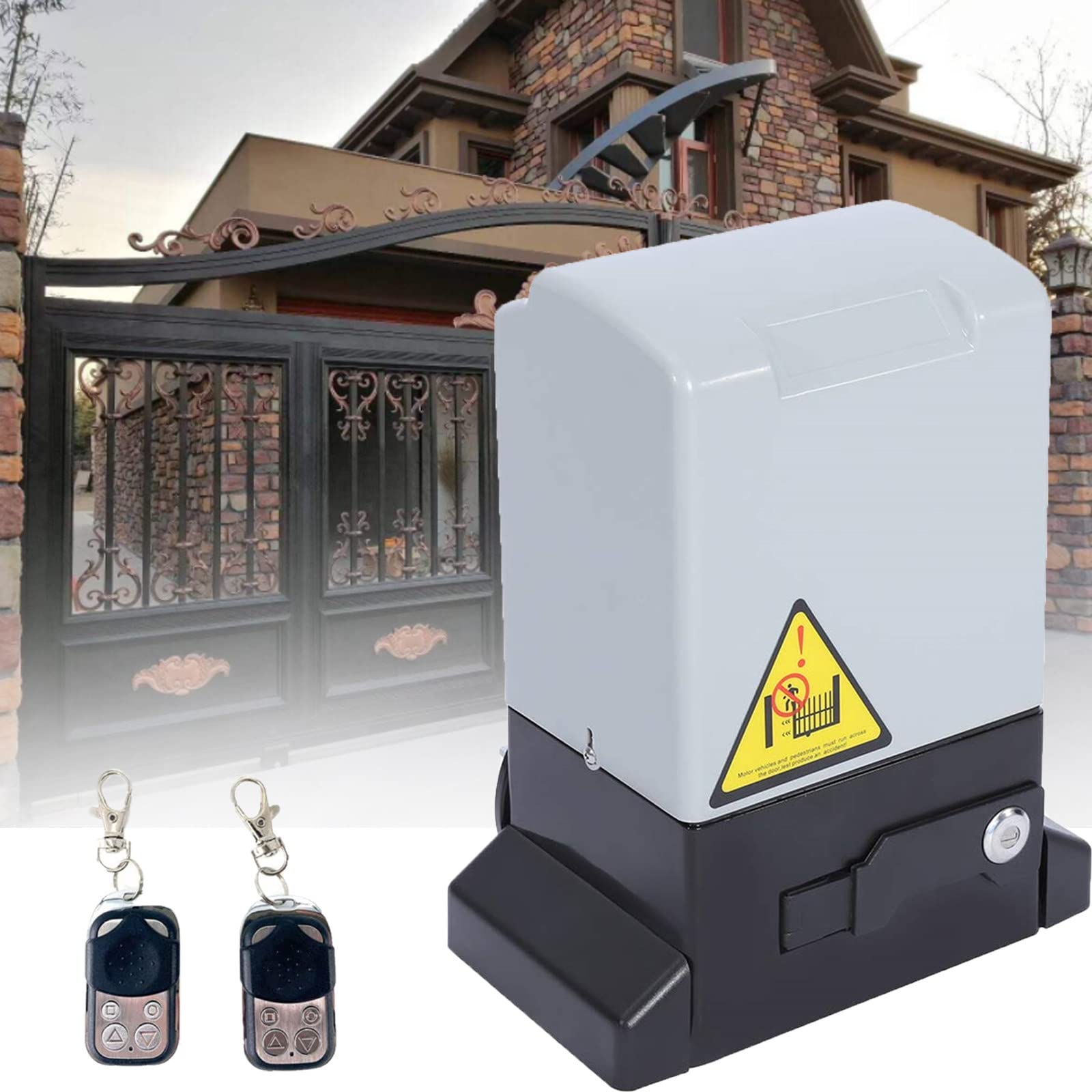 Wzfanjij Automatic Sliding Gate Opener With Two Remote Controls ...