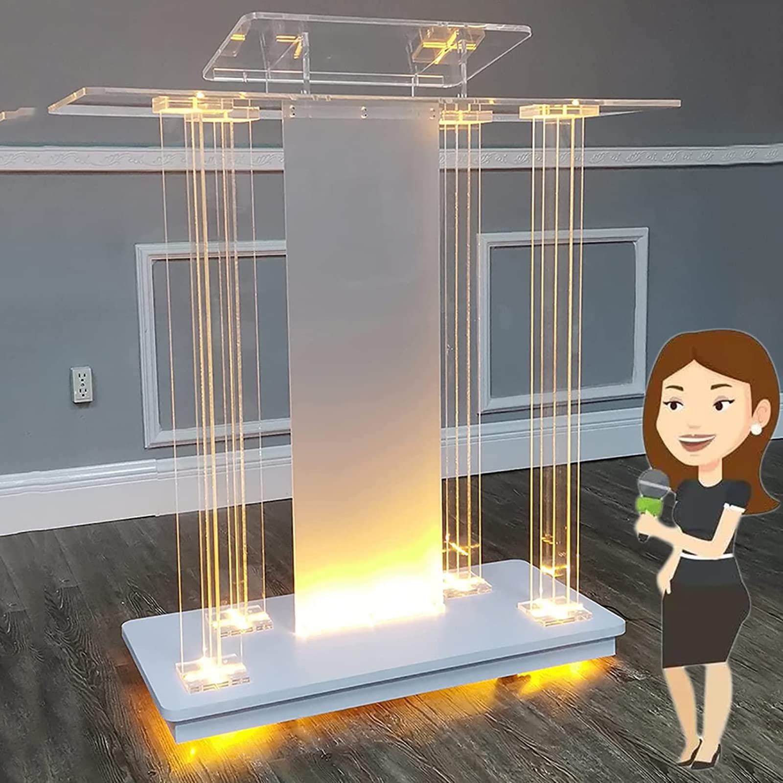 Allwin Professional Portable Presentation Podium Lectern Acrylic ...