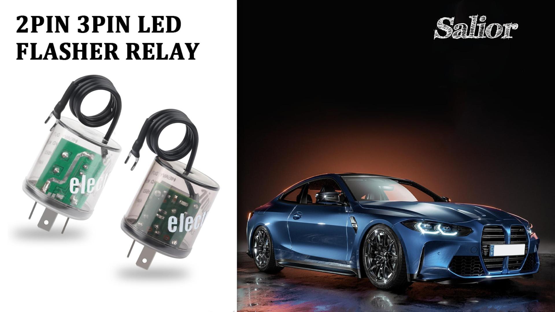 Led Flasher 2-Pack Relay With Ground Wire - 12V Universal Blinker For ...