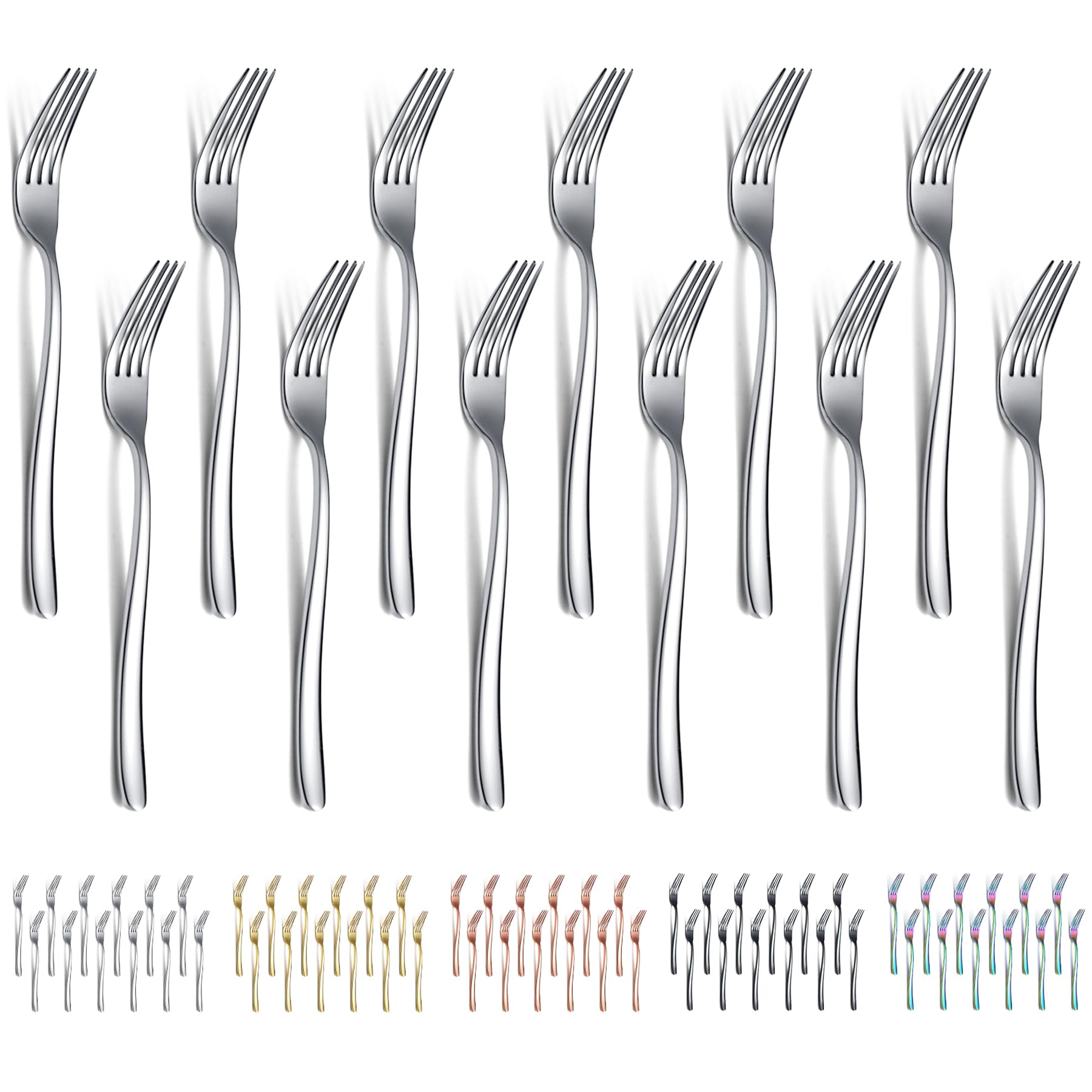 Evanda Dinner Forks Set of 12 Pieces 17.8cm, Stainless Steel Table ...