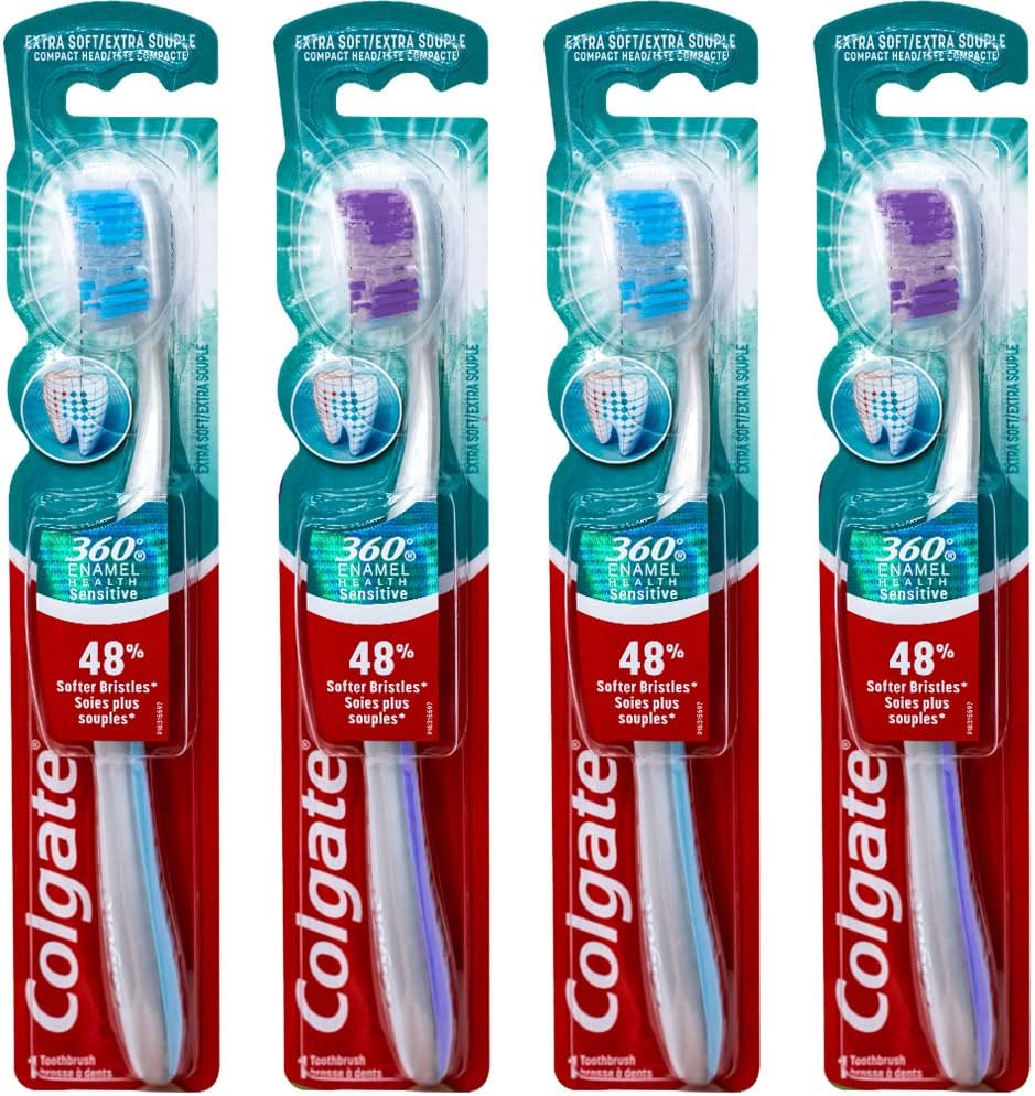 Amazon.com : Colgate 360 Enamel Health Sensitive Toothbrush, Compact ...