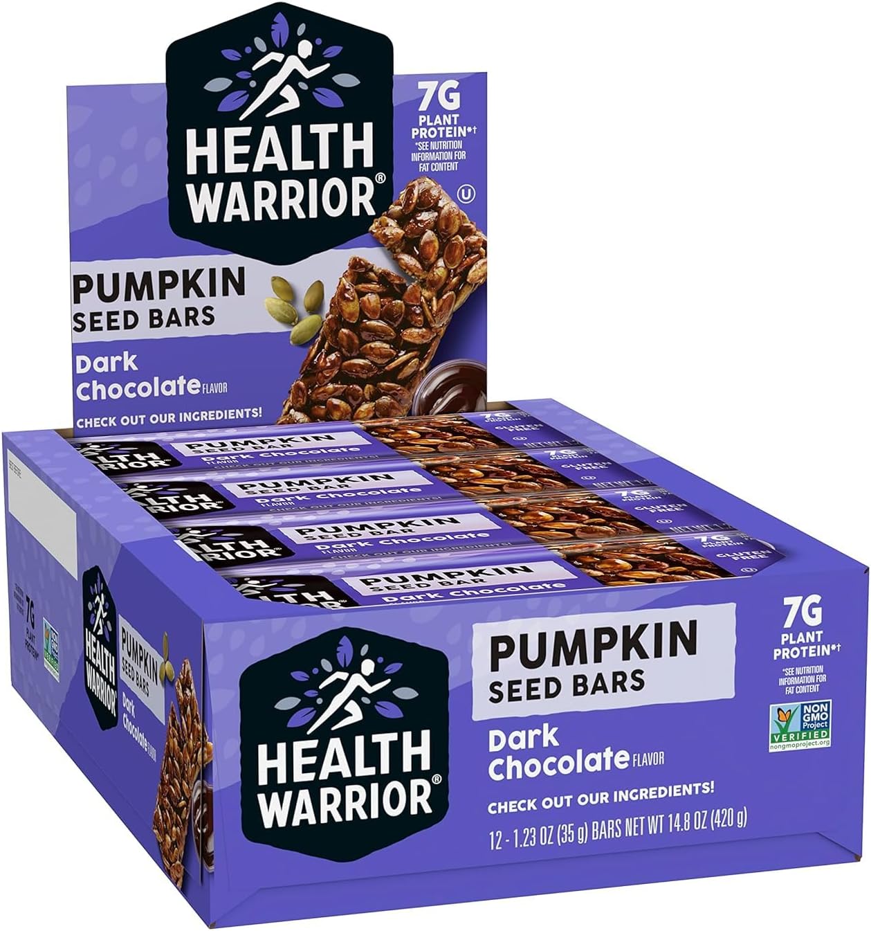 Amazon.com: Health Warrior Pumpkin Seed Bar, Dark Chocolate, 12 Bars