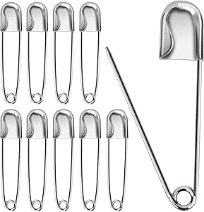 Amazon.com: Coitak 10 PCS 5 Inch Large Safety Pins, Stainless Steel Safety Pins Large, Silver ...