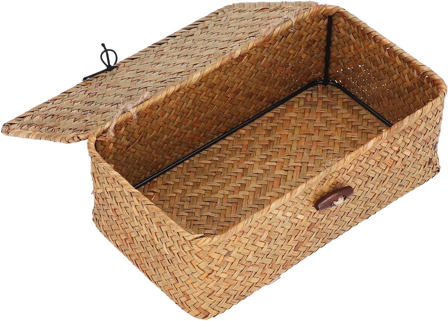 Storage Baskets with Lids,Shelf Seagrass Storage Baskets Rectangular ...