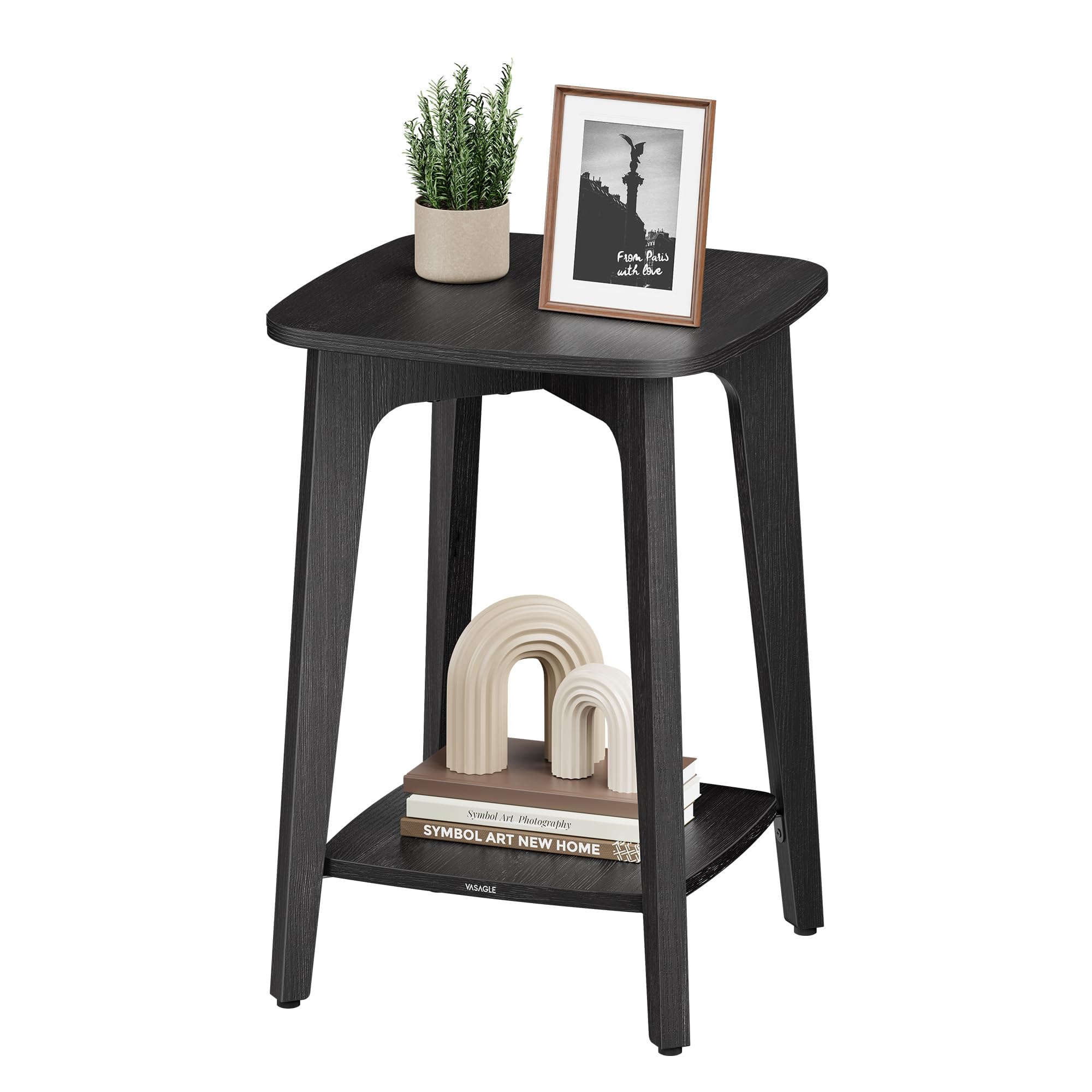 Amazon.com: VASAGLE Side Table, Small Square End Table with Lower Shelf ...