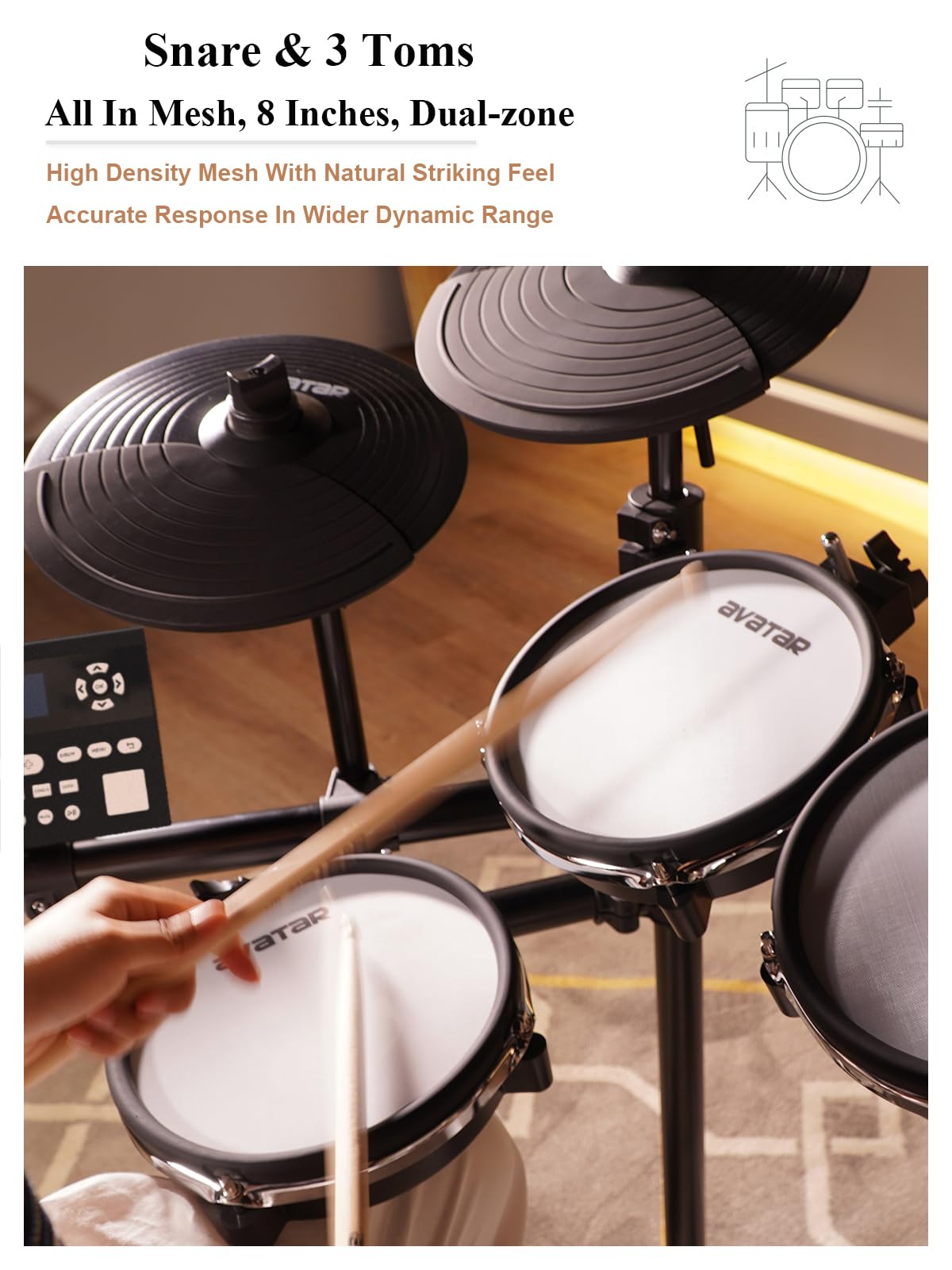 Snapklik.com : SD61-6 Professional Electric Drum Set For Adults, All ...