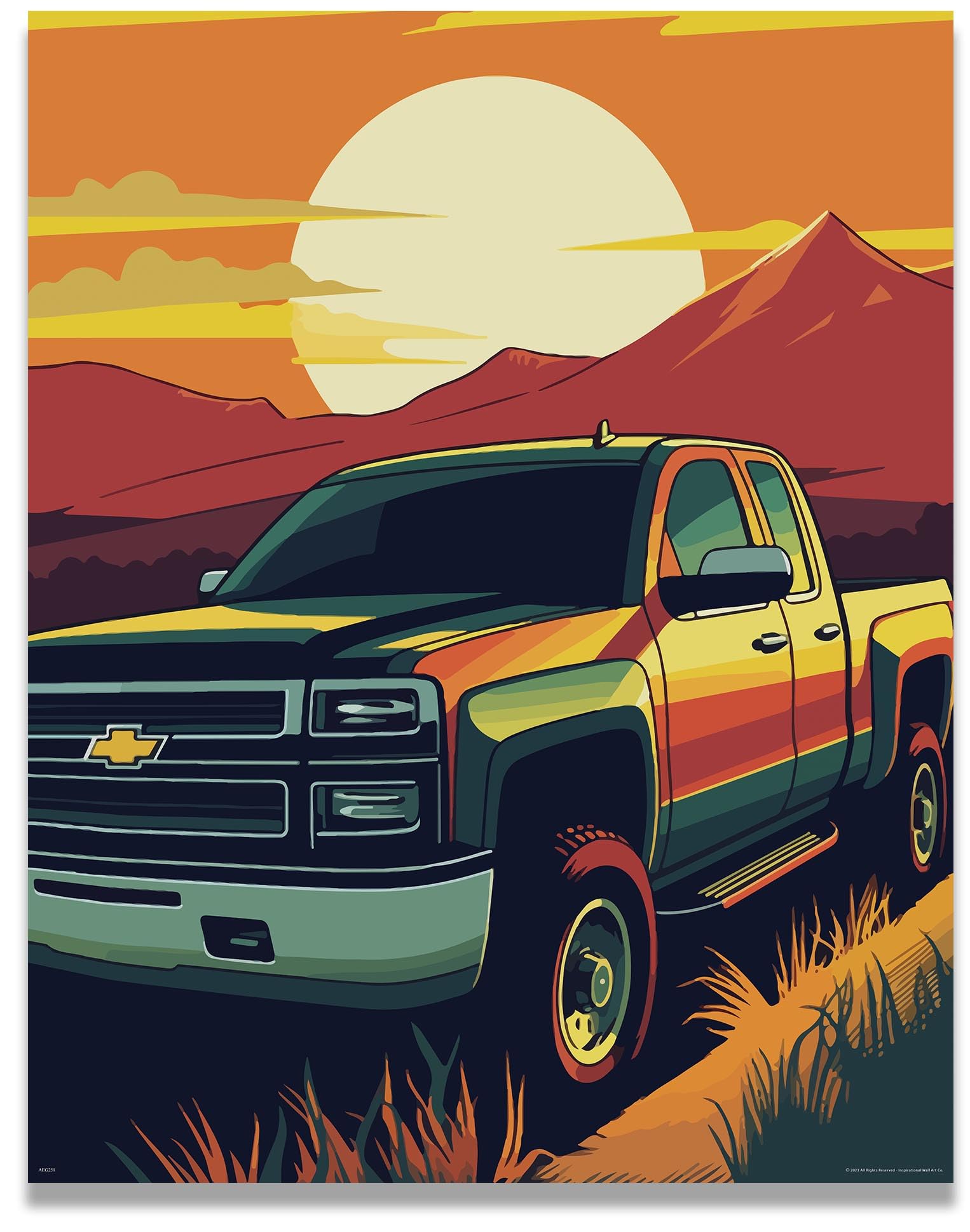 Amazon.com: Inspirational Wall Art Co. - Retro | Chevy Truck Poster ...