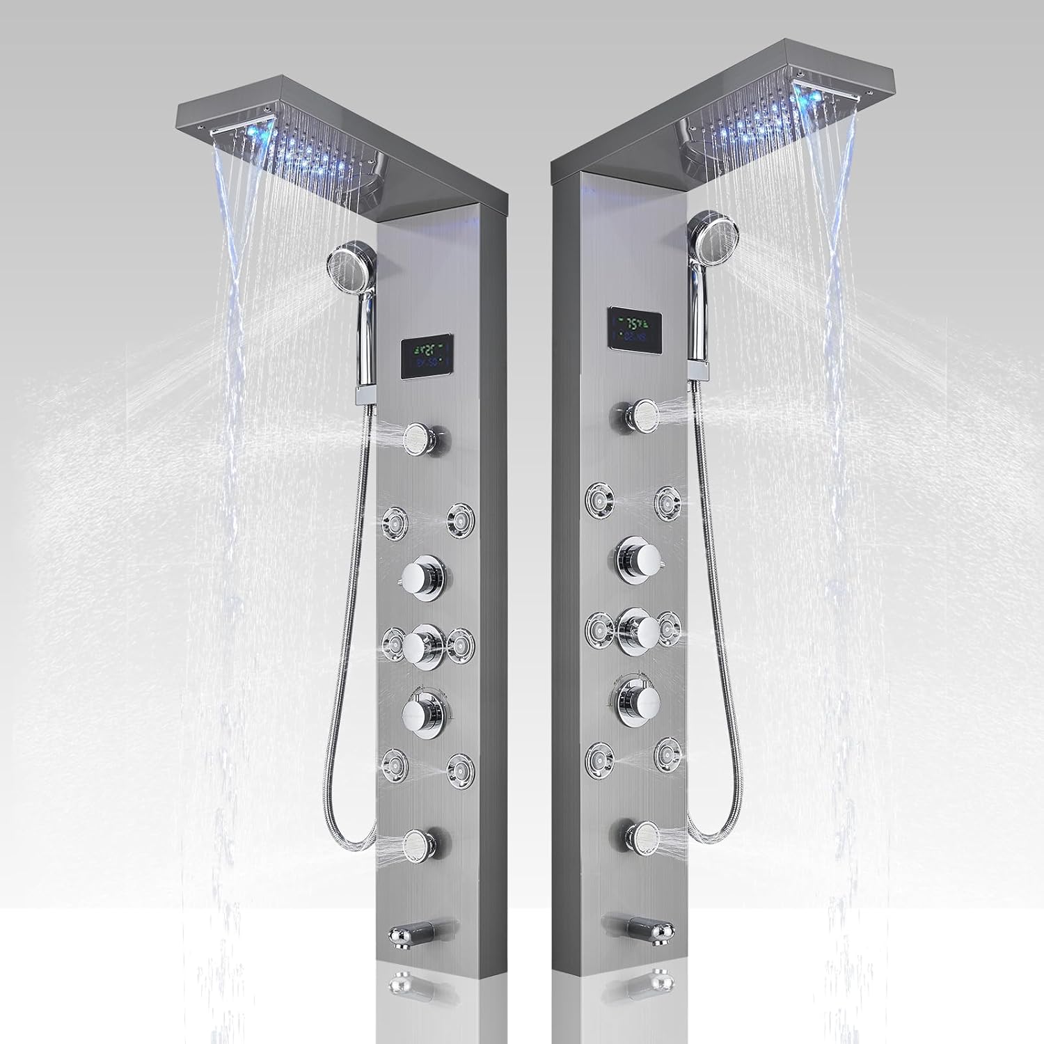 Votamuta Contemporary Shower Panel Wall Mounted Shower Tower Rainfall ...