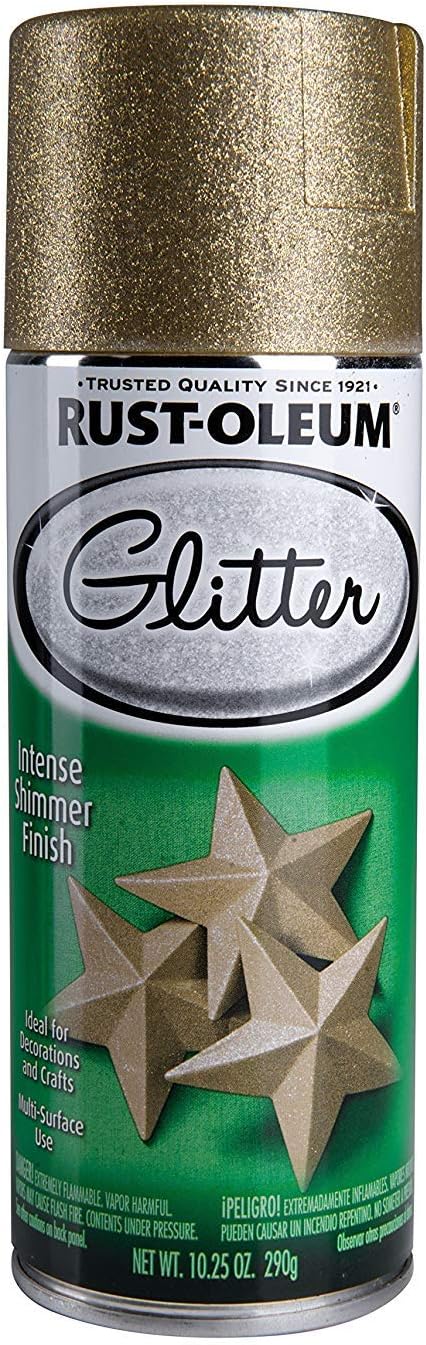 Rust-Oleum 301495-6PK Specialty Glitter Spray Paint, 10.25 oz, Gold, 6 ...