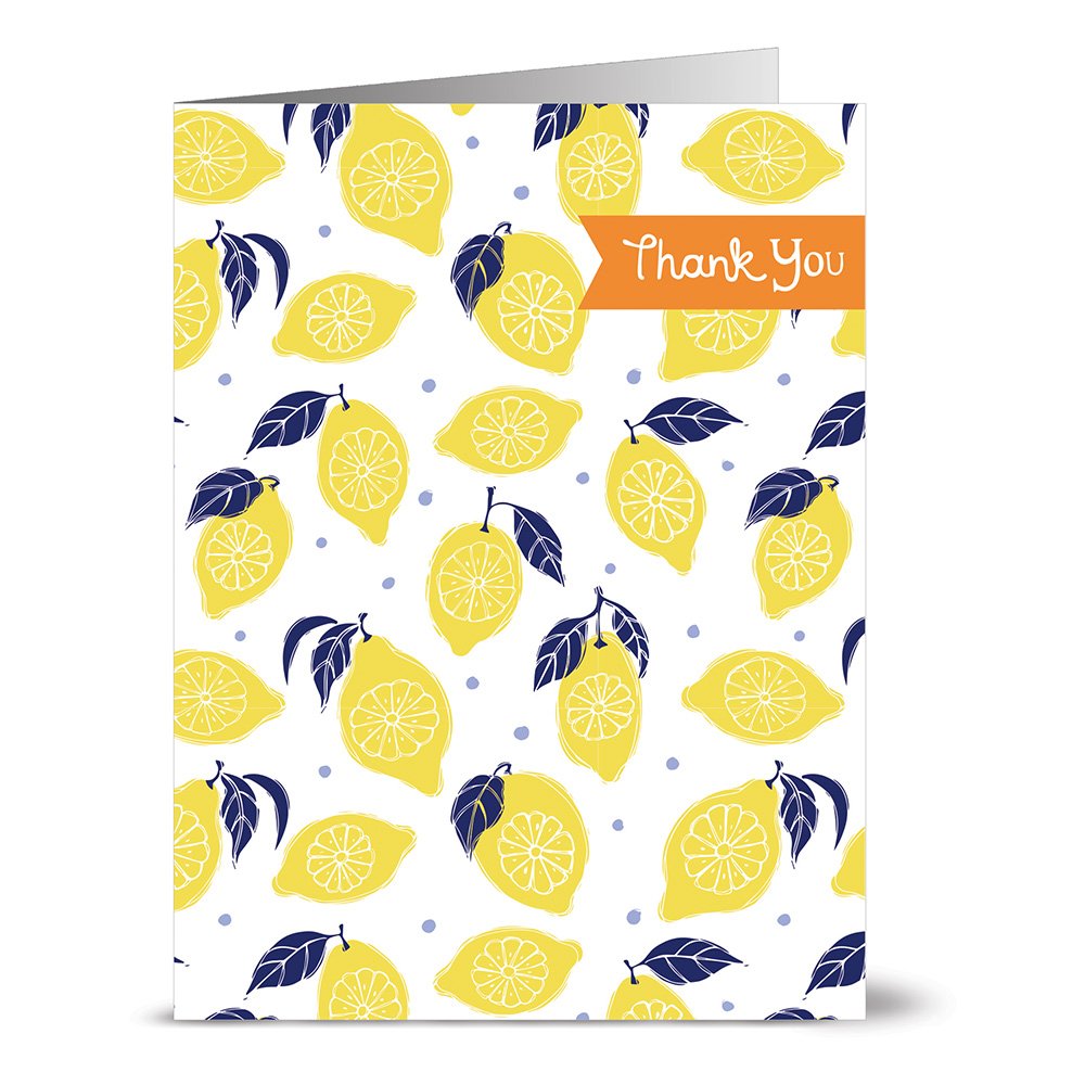 Amazon.com : Note Card Cafe Thank You Card Set with Yellow Envelopes ...