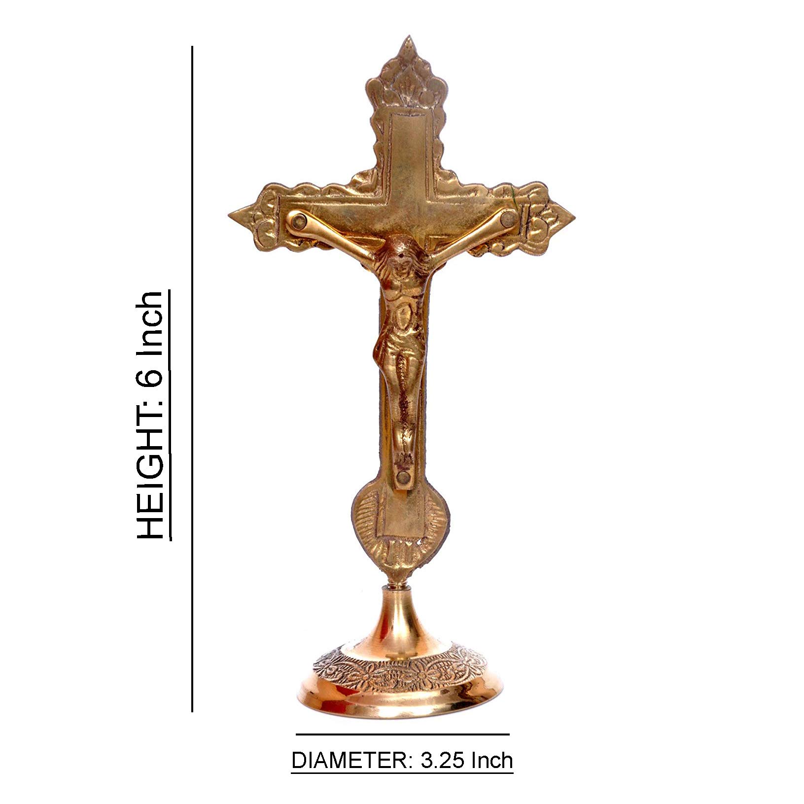 Hashcart Brass Catholic Crucifix Cross With Stand | Brass Jesus Christ ...