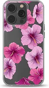 Amazon.com: Coverolla Pink Hibiscus Phone Case | TPU Shockproof ...