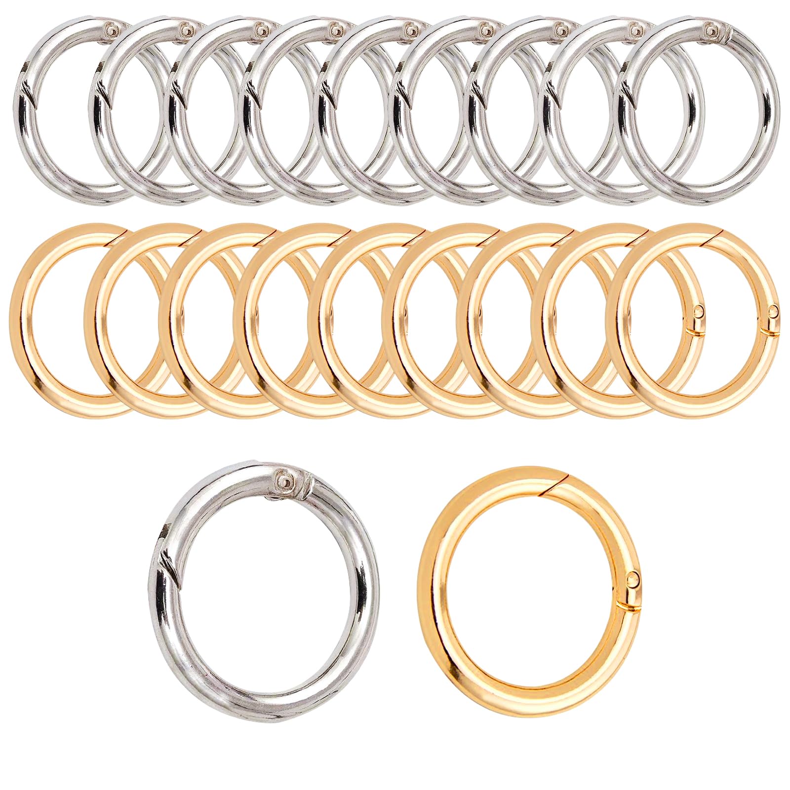 Spring O Ring, 20Pcs Metal Spring O Rings 25mm Multi-Purpose Round Snap ...