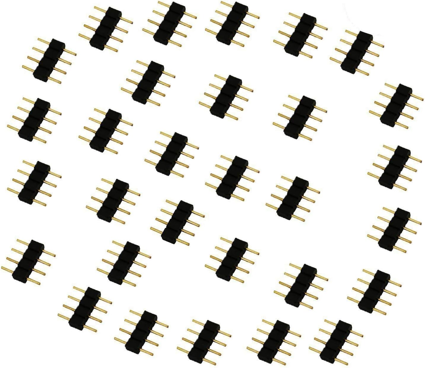 LITAELEK 20pcs 4 Pin LED Strip Connector Male to Male Adapter Plug for ...