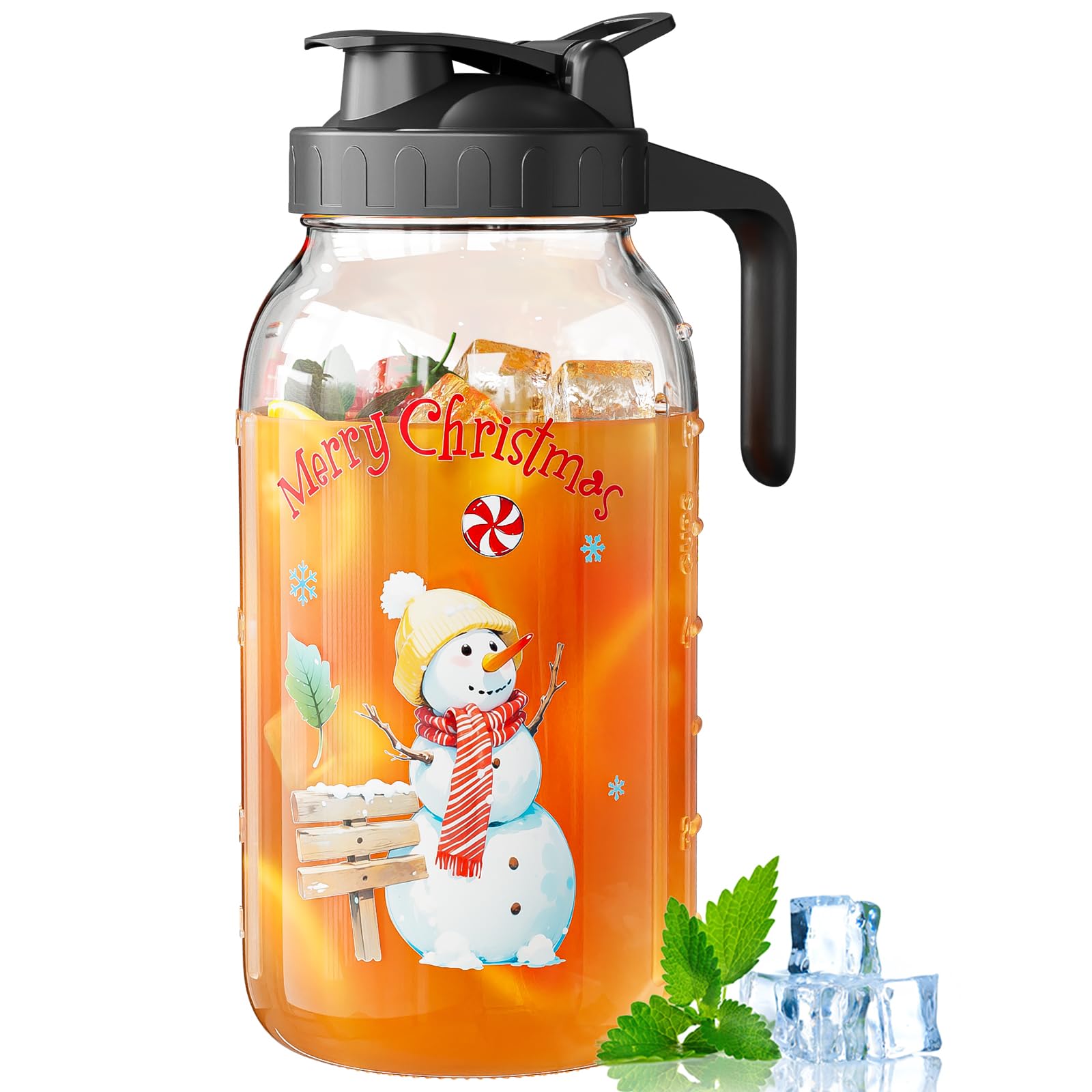 Amazon.com: VA1KENE Christmas Style Glass Pitcher 64oz, 2025 New Year ...