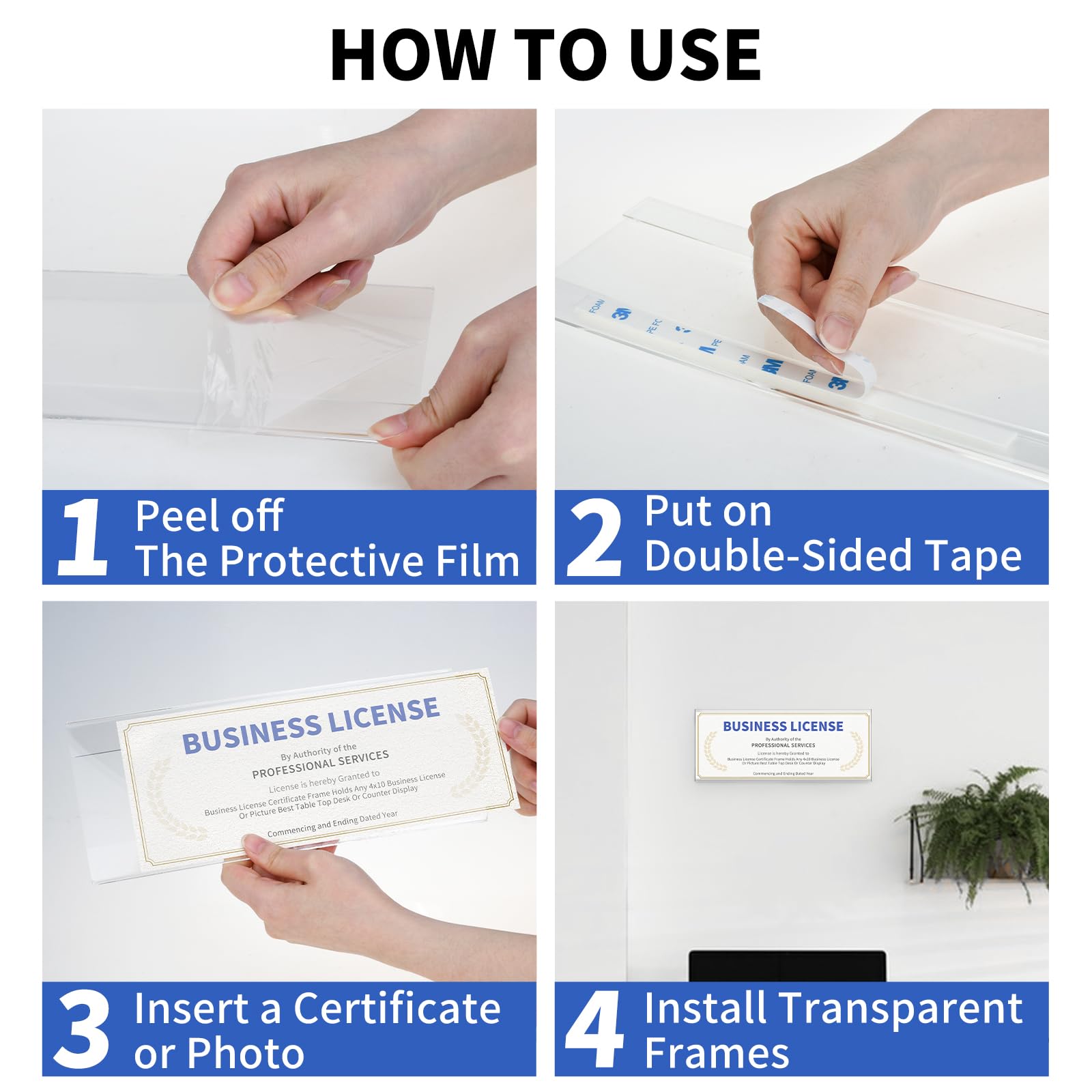 Snapklik.com : Business License Frame, 2PCS 4x10 Inch Acrylic Business ...