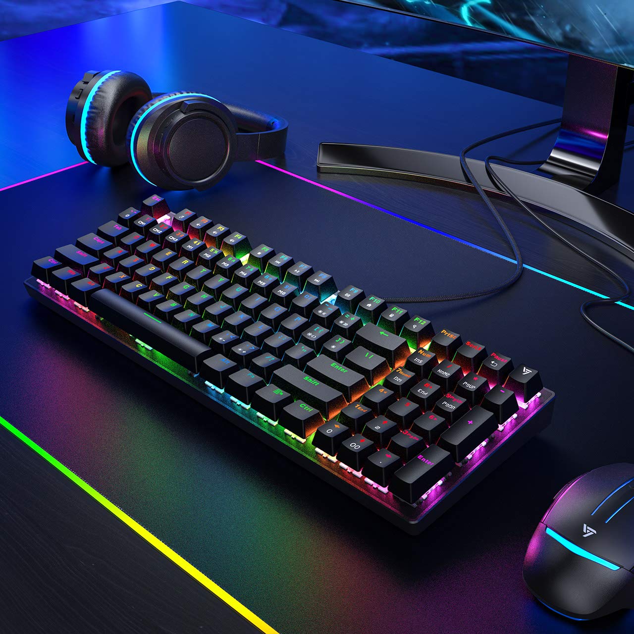 RGB Mechanical Gaming Keyboard, 96-Key Compact Layout...B0B4DMR4M5 ...